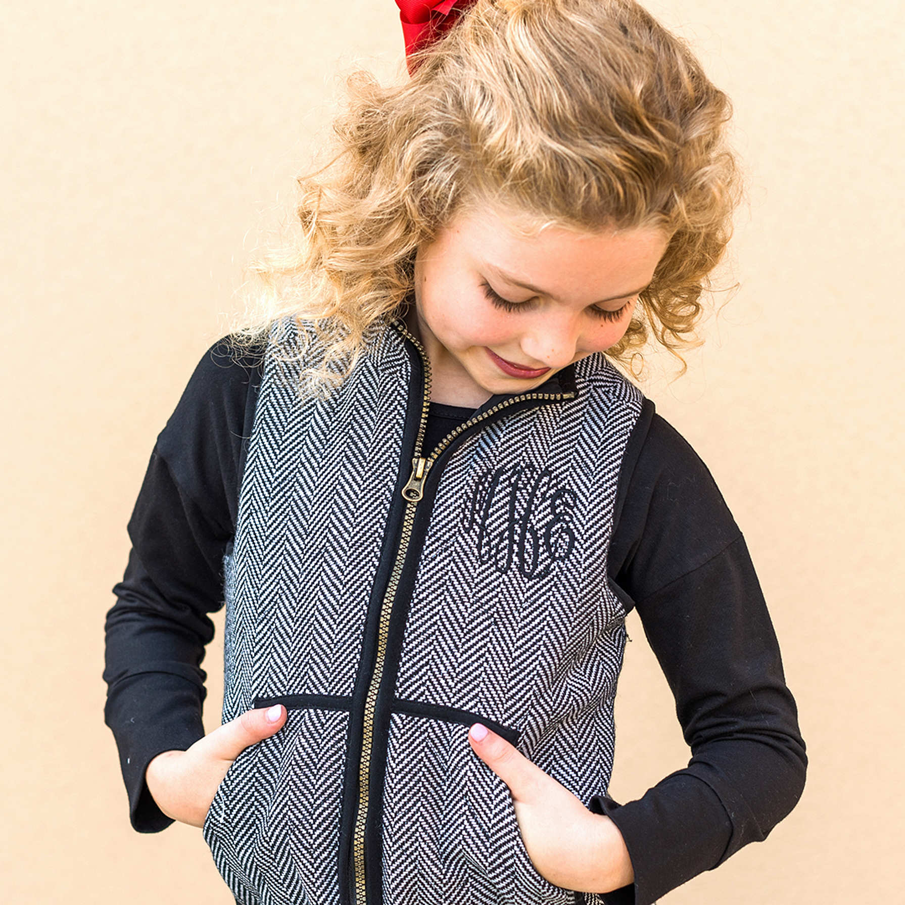 Personalized Kids Herringbone Vest