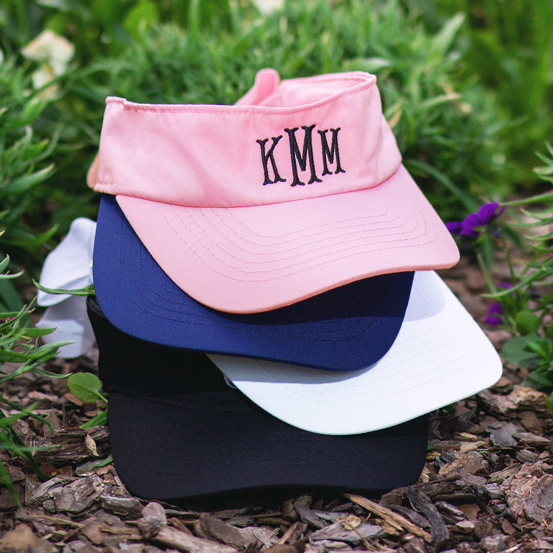 Monogrammed Girls Tie Back Visor - Marleylilly Kids