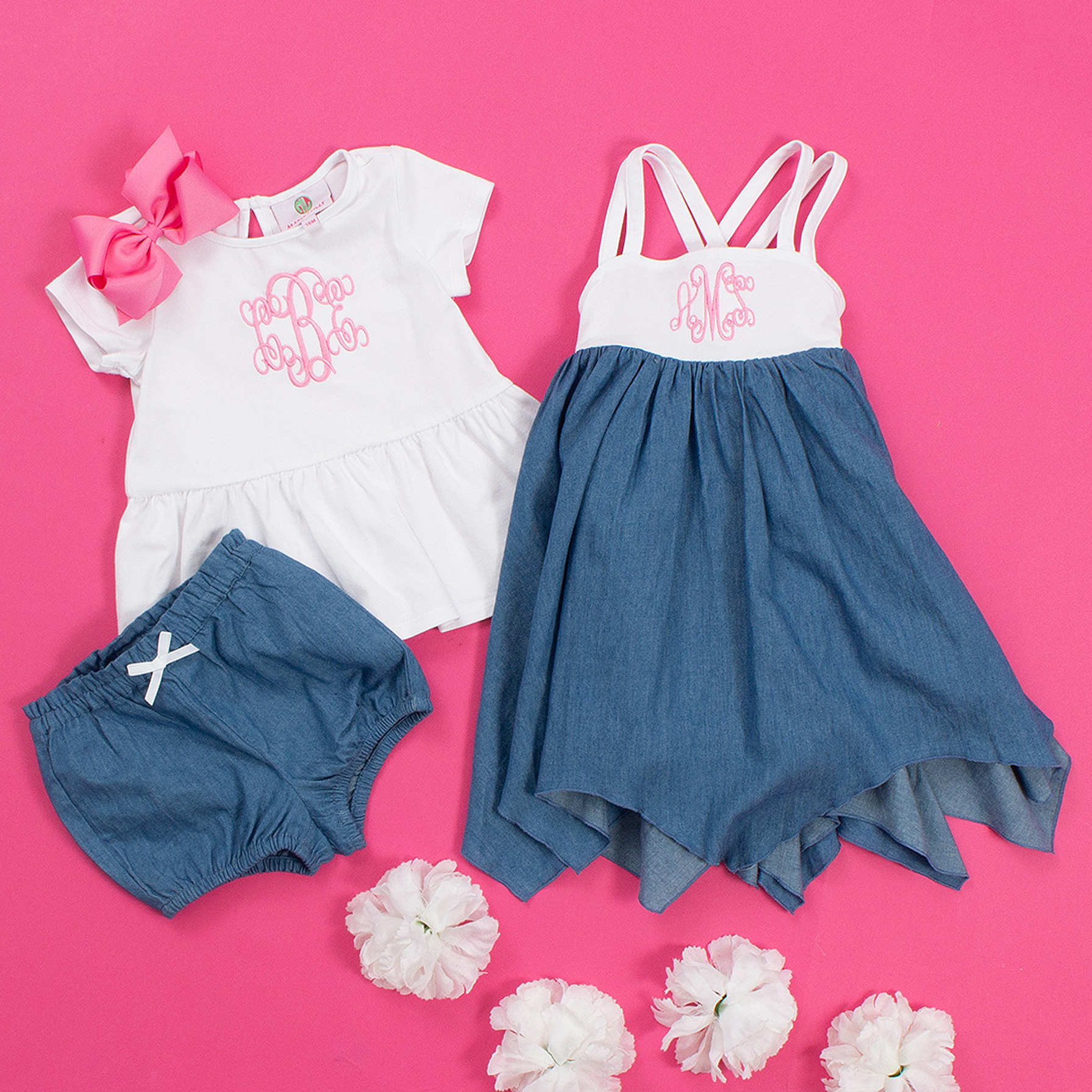 Personalized Girl's Peplum Top with Shorts - Marleylilly Kids