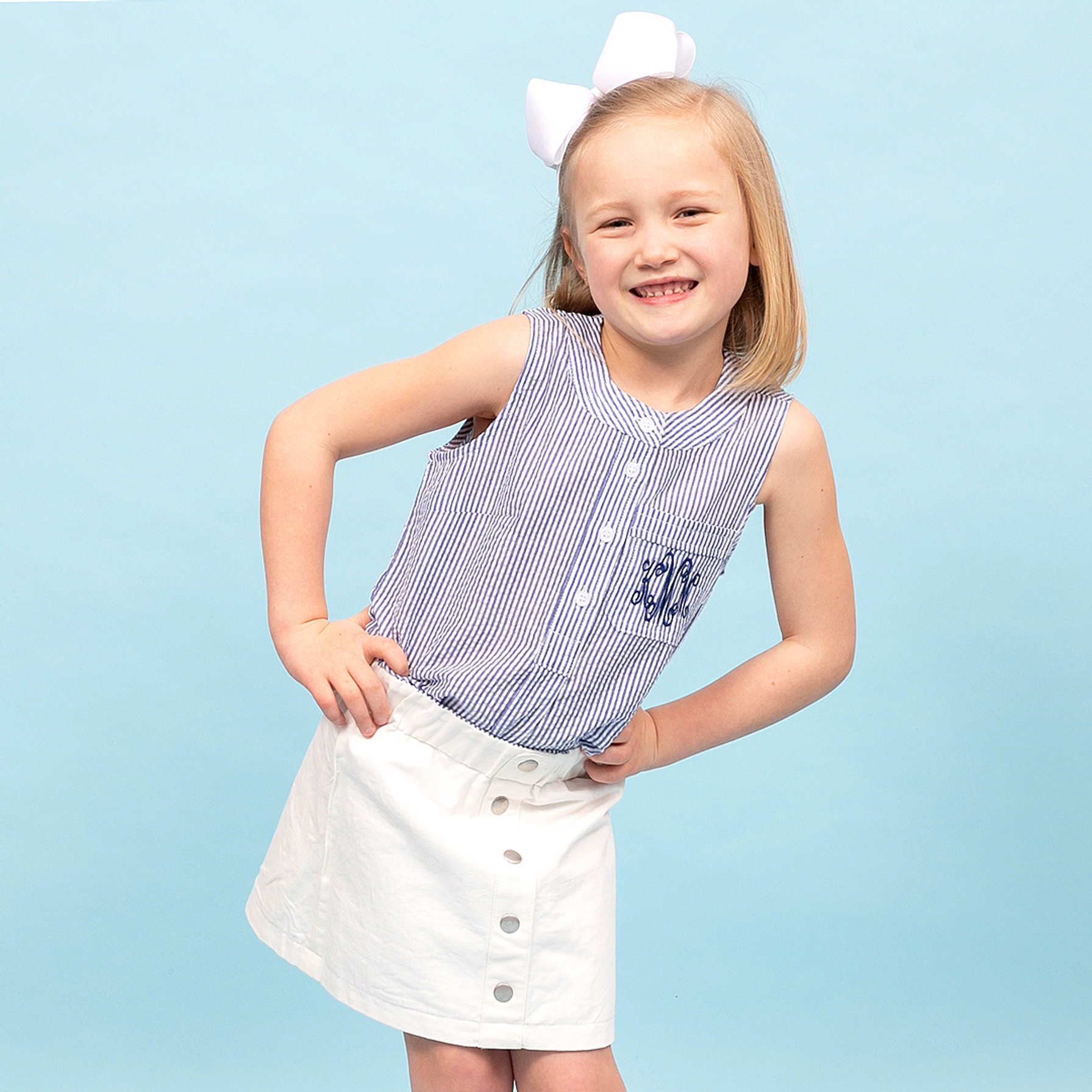 Personalized Girl's Seersucker Tunic - Marleylilly Kids