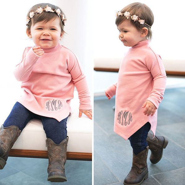 Girls Personalized Asymmetrical Hem Tunic