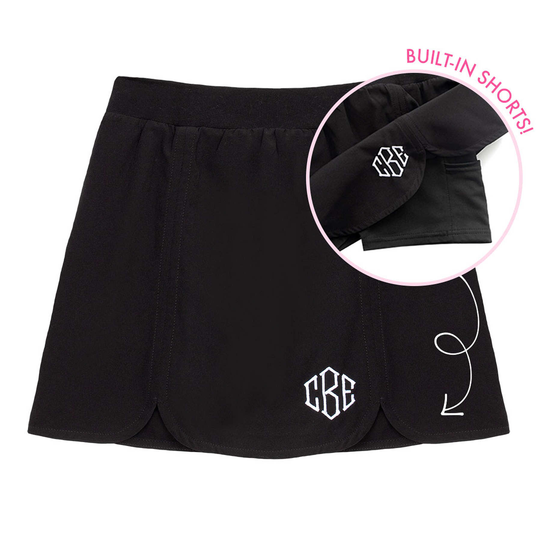 Monogrammed Youth Athleisure Skirt