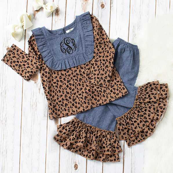 Marleylilly Kids | Personalized Ruffle Top & Pants Set