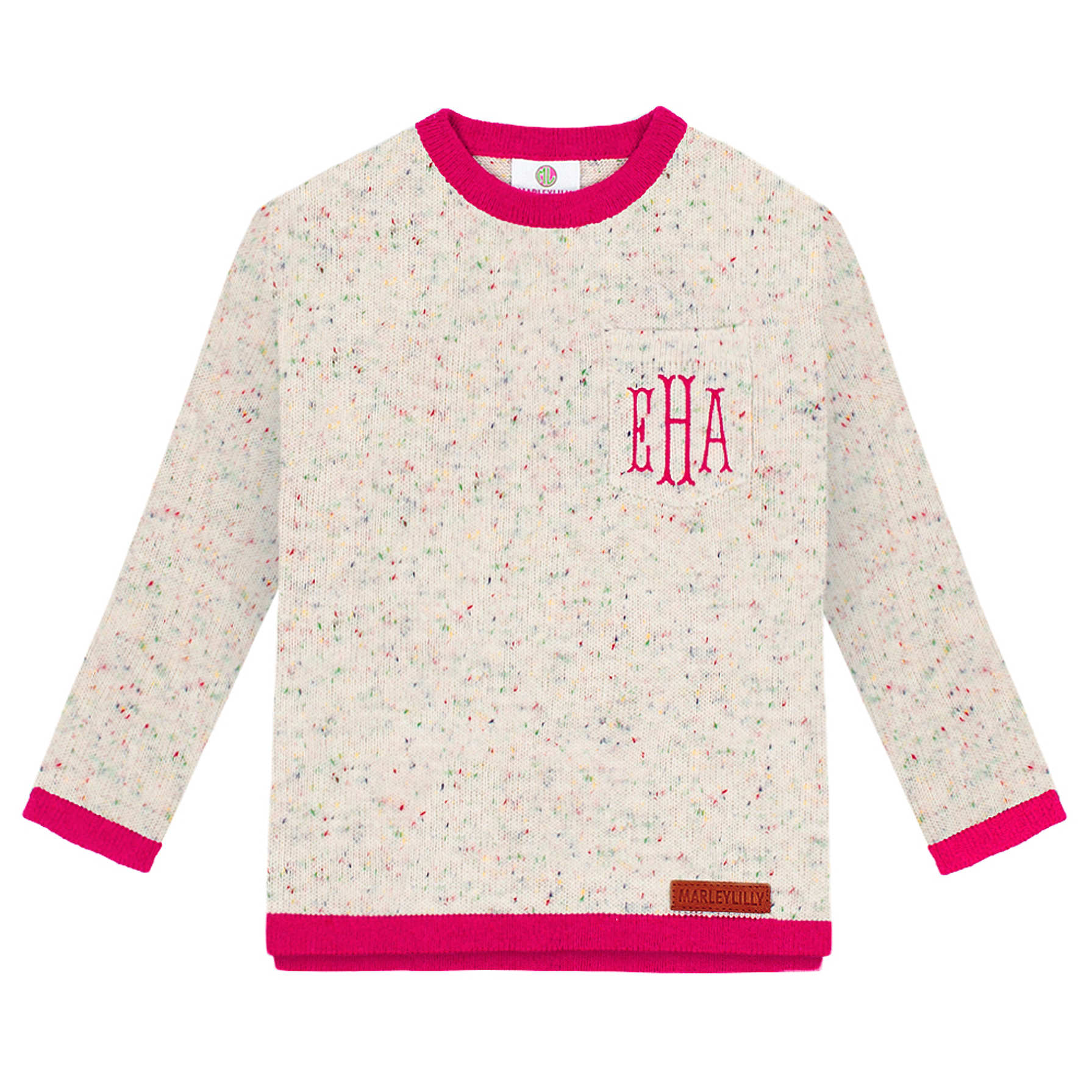 Personalized Pink and Cream Kids Sweater