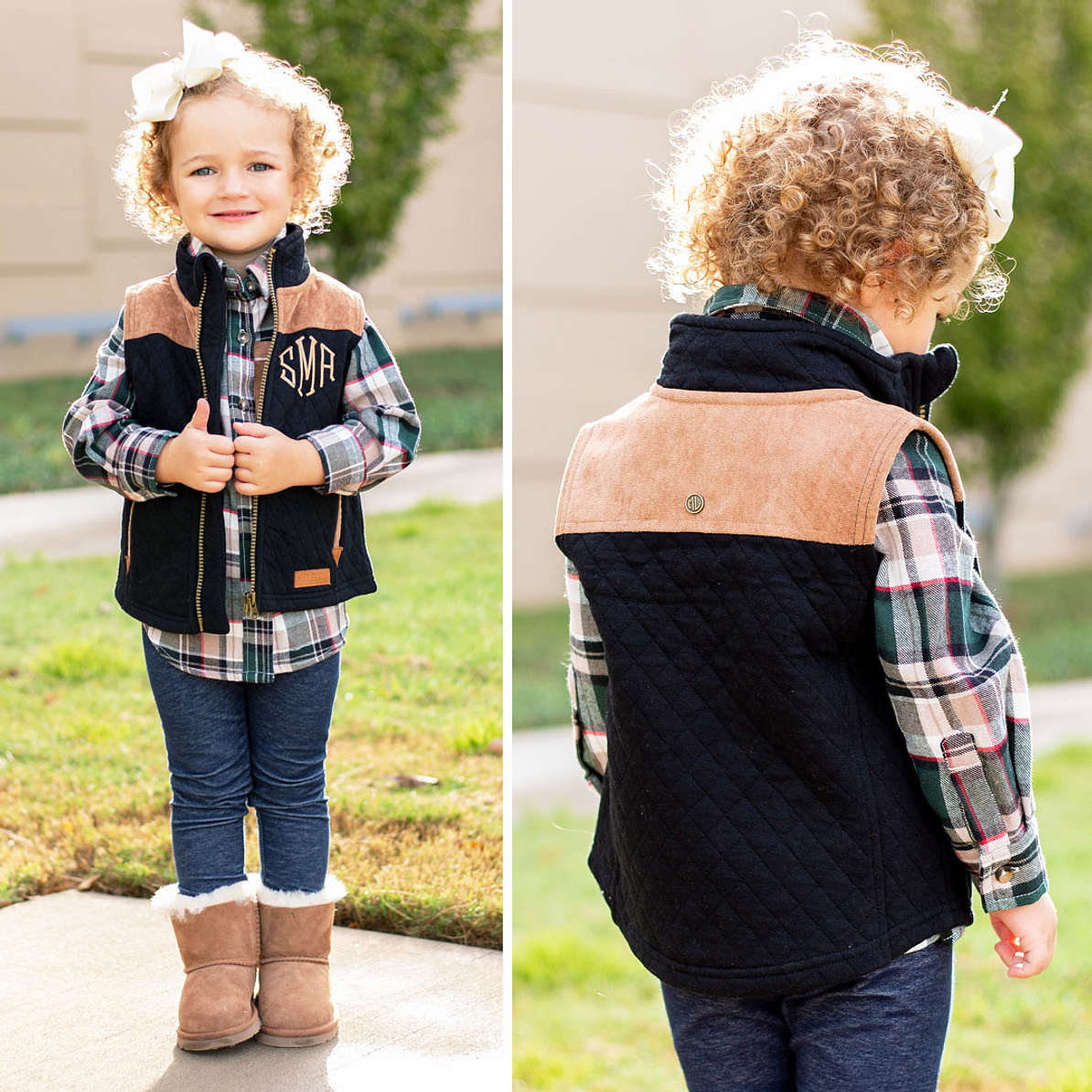 Monogrammed Kids’ Quilted Casual Vest - Marleylilly Kids
