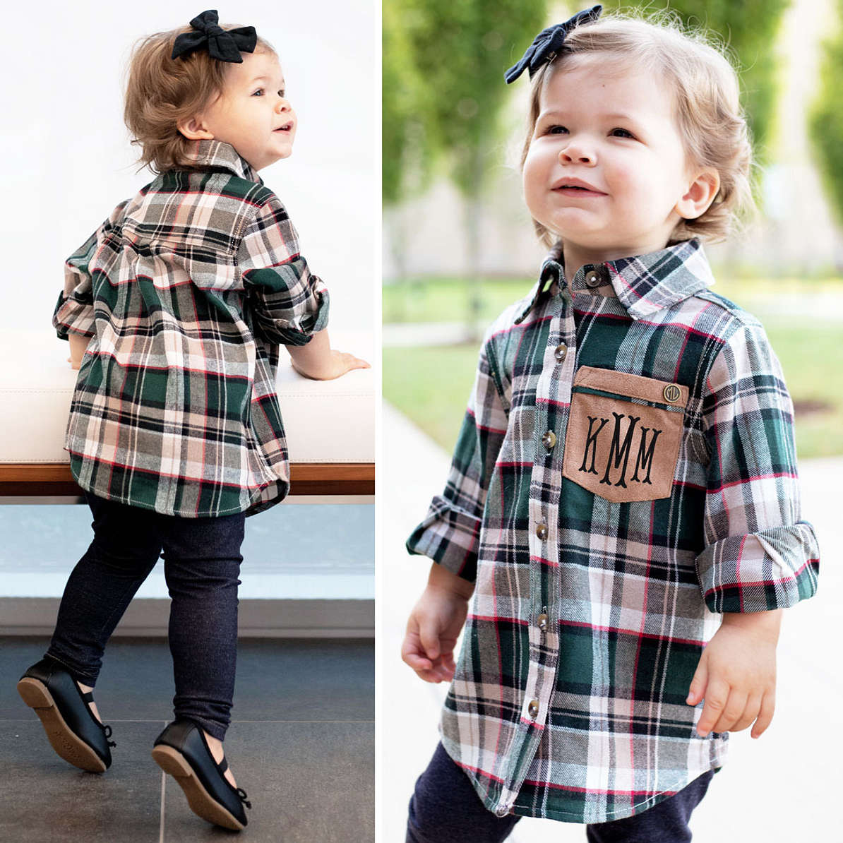 Monogrammed Kids’ Plaid Tunic - Marleylilly Kids