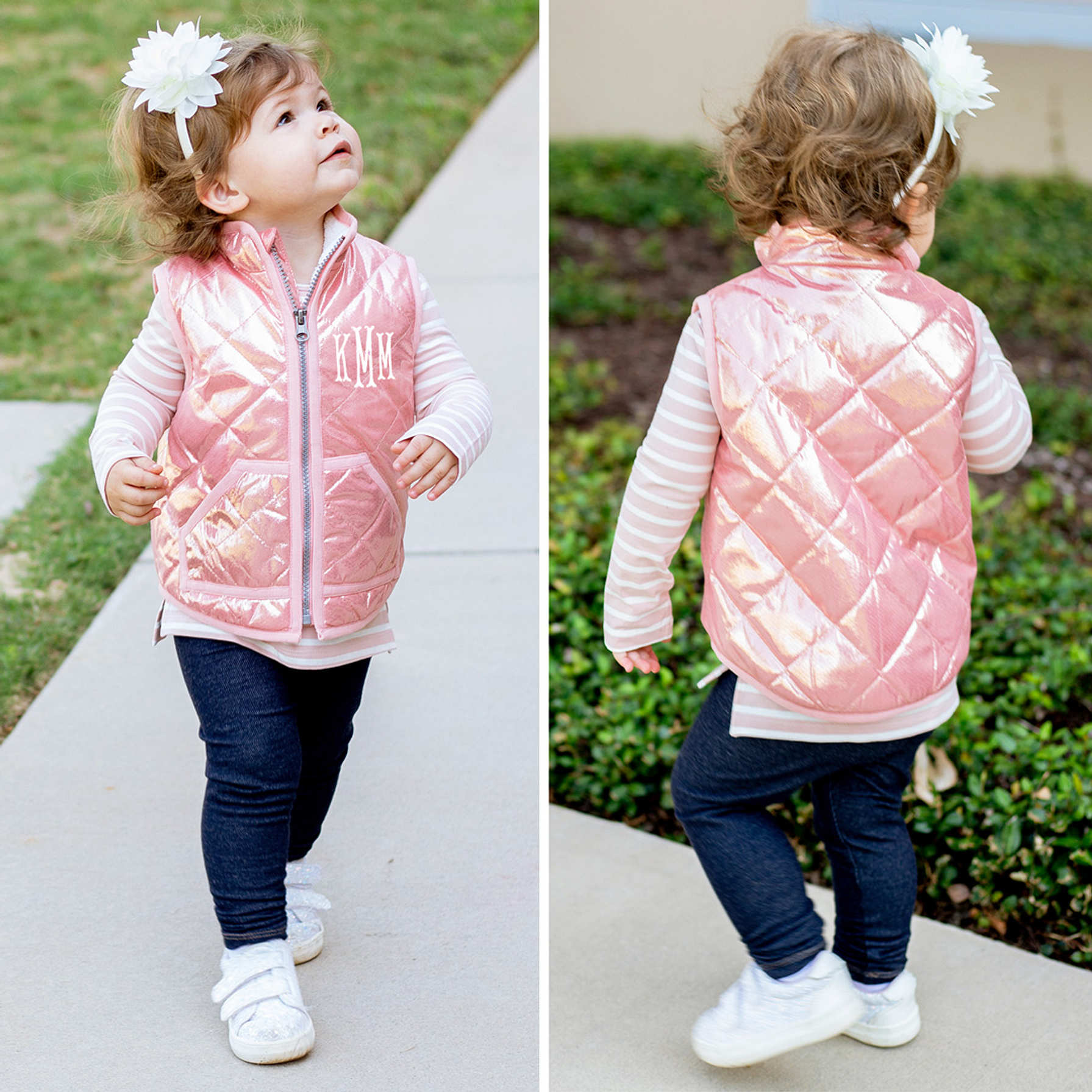 Personalized Girl's Metallic Vest - Marleylilly Kids