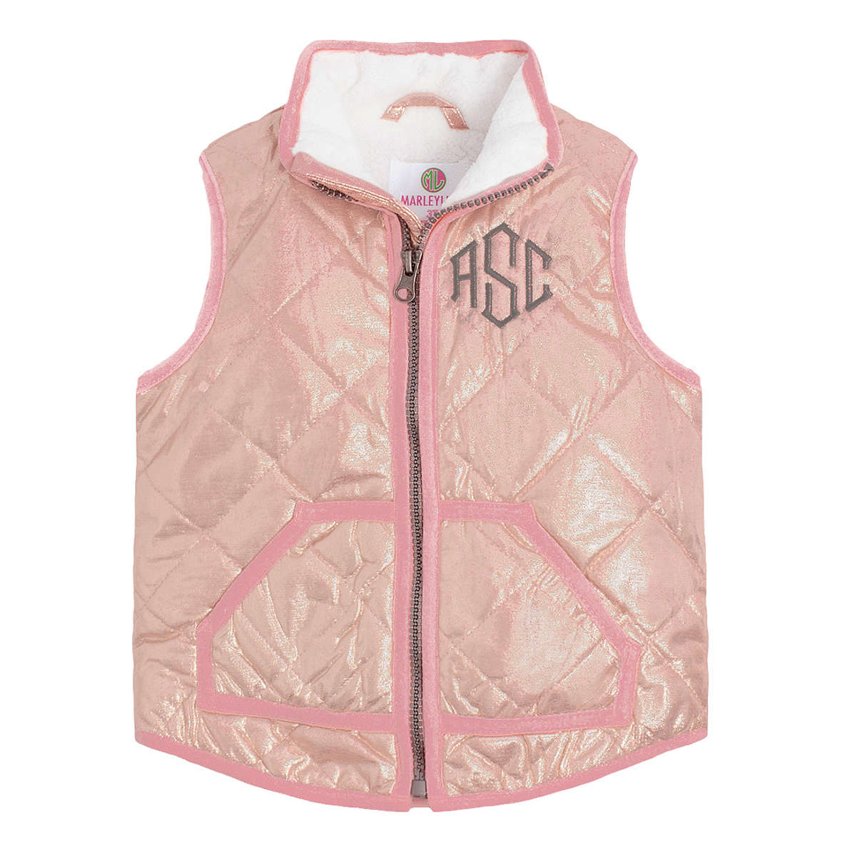 Personalized Girl's Metallic Vest - Marleylilly Kids
