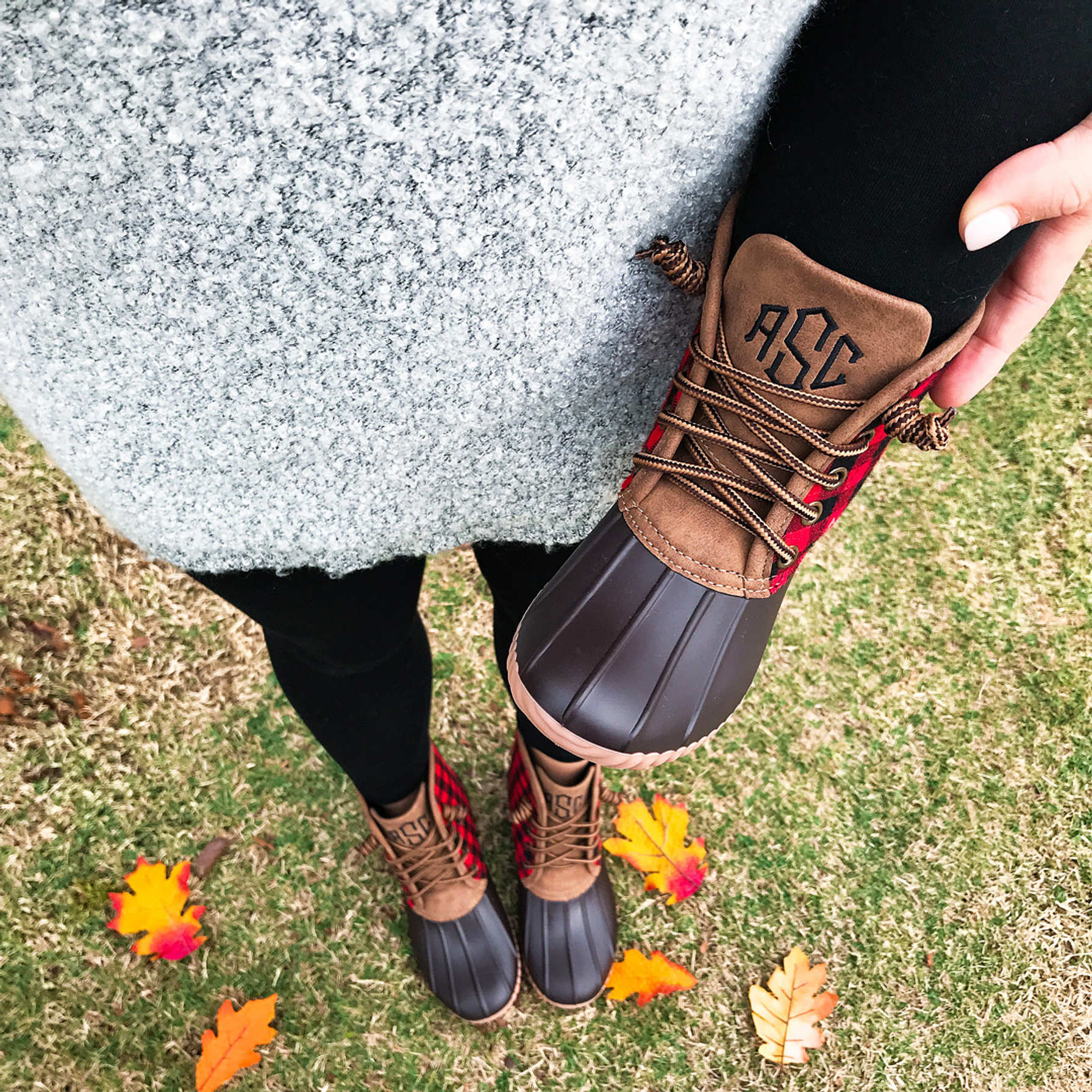 Personalized Kids Red Checkered Boots