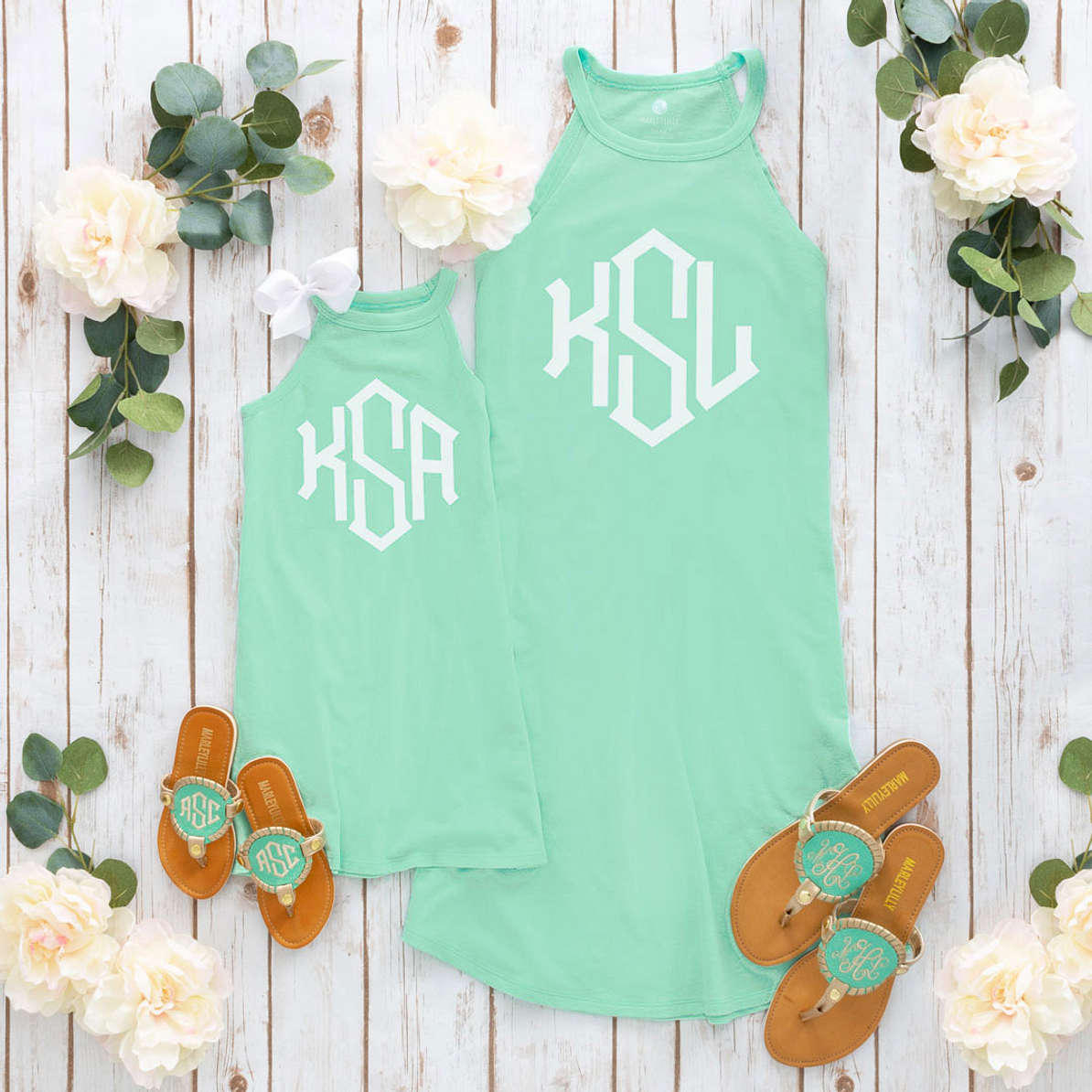 Personalized Girl's High Neck Dress - Marleylilly Kids