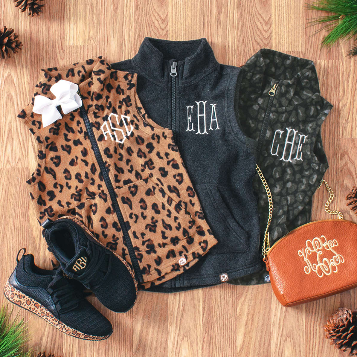 Personalized Kids Leopard Fleece Vest - Marleylilly Kids
