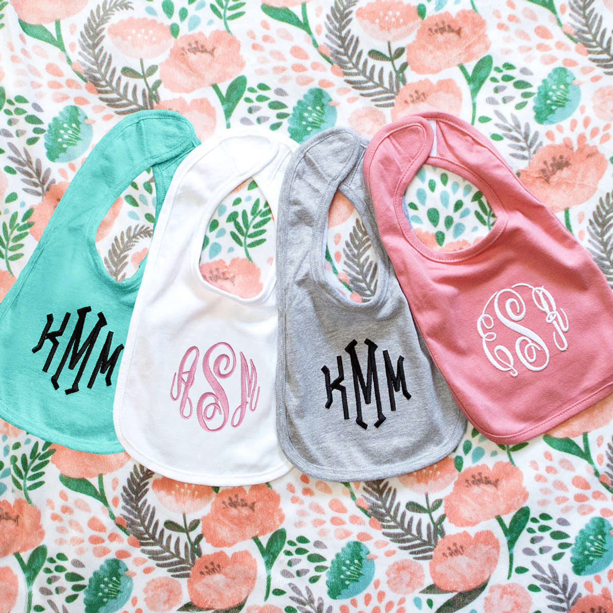 Monogrammed Baby Bib - Personalized Baby Bib