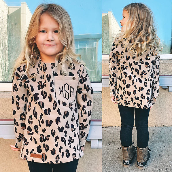 Girl's Personalized Leopard Sweatshirt - Marleylilly Kids