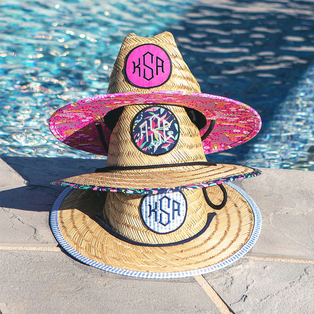 Monogrammed Kids’ Straw Sun Hat - Marleylilly