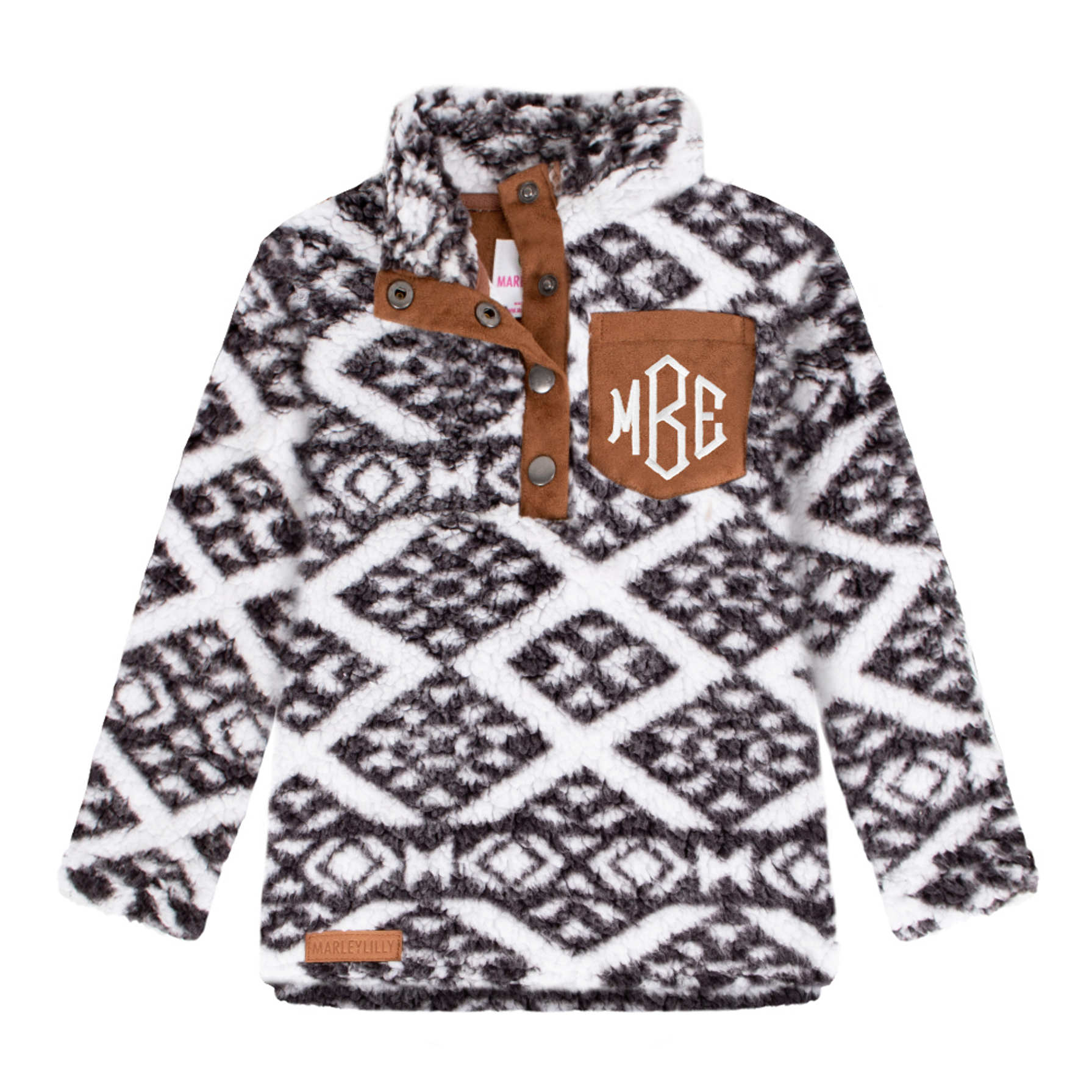 Personalized Kids Aztec Print Sherpa Pullover