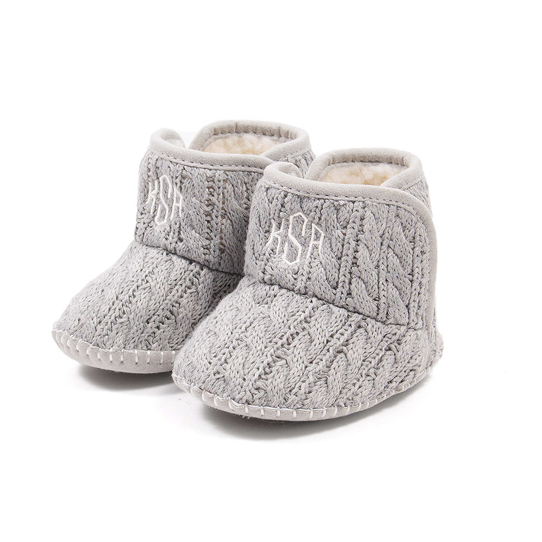 Personalized Infant Booties - Sherpa-Lined