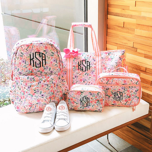 Girl's Personalized Floral Bag