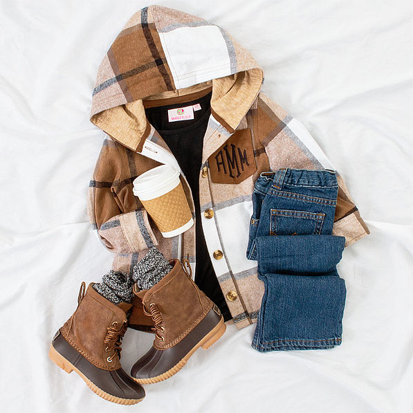 Personalized Kids Plaid Shirt Jacket