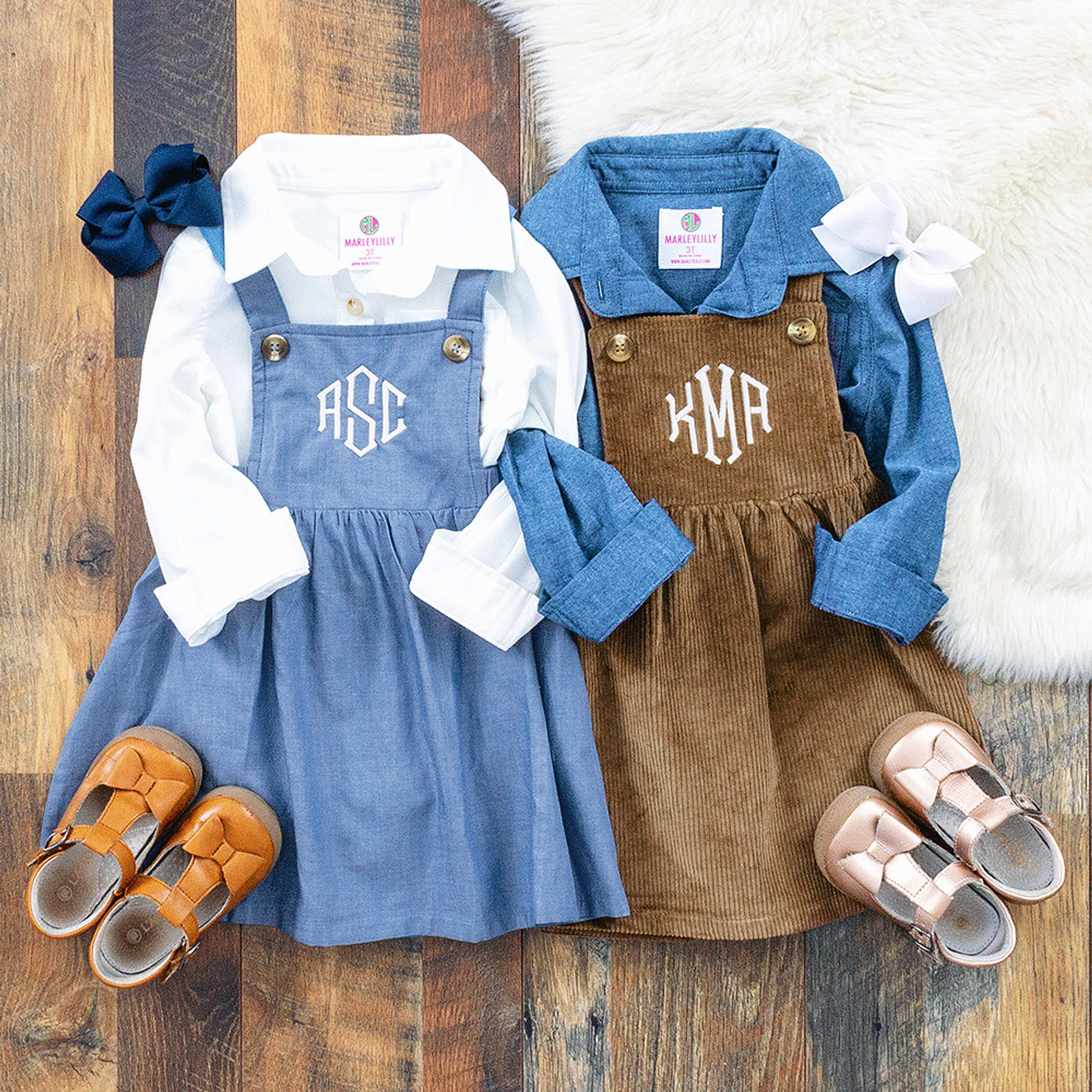 Personalized Girl's Sleeveless Overall Dresses