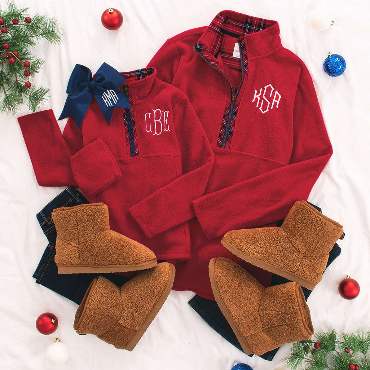 Personalized Kids Crimson Fleece Pullover