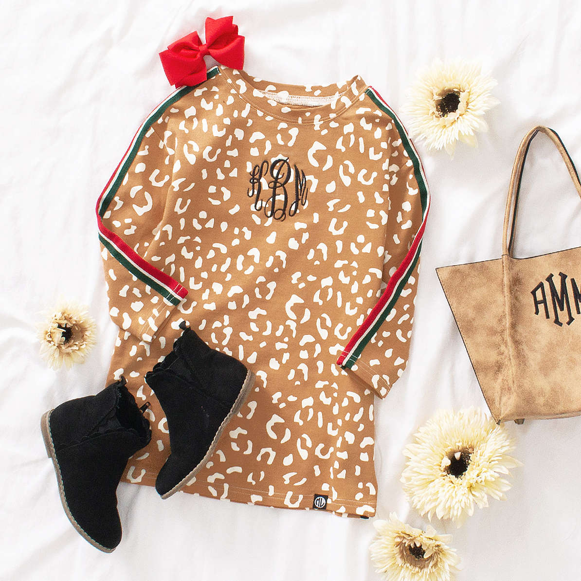 Marleylilly Kids | Personalized Leopard Long Sleeve Dress