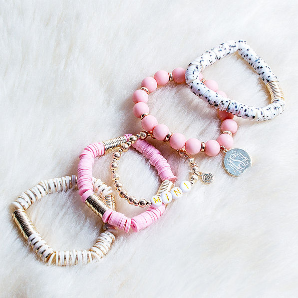 Marleylilly Kids | Personalized Pink Bracelet Stack