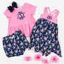 Monogrammed Kids Peplum Top and Shorts Set